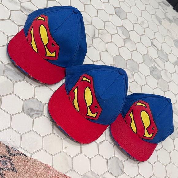 Accessories | Superman Logo Blue And Red Caps Kids Sizes | Poshmark